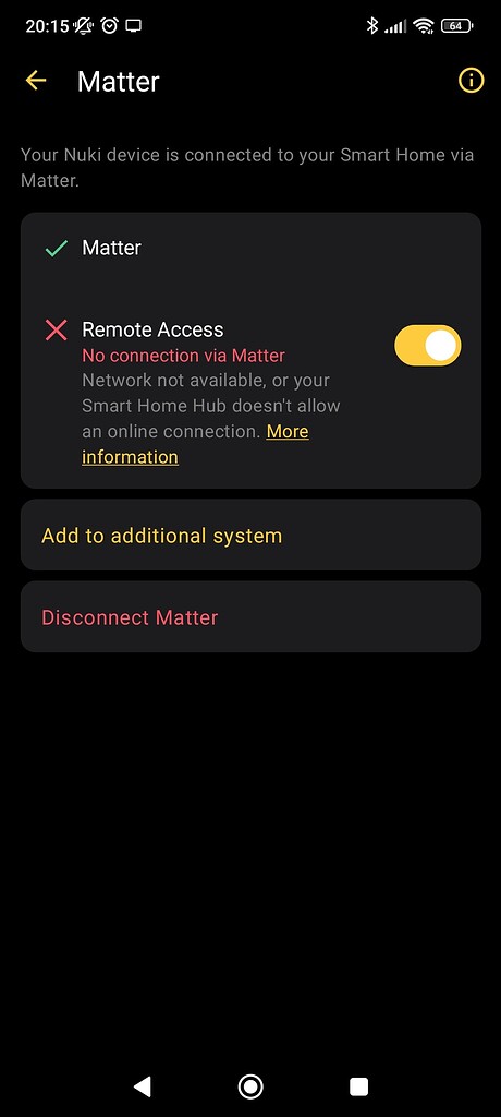 Nuki Matter Setup with Home Assistant Remote Access not working ...