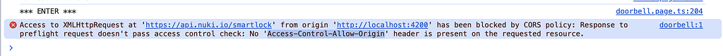 Cors issues - Web - Nuki Developers