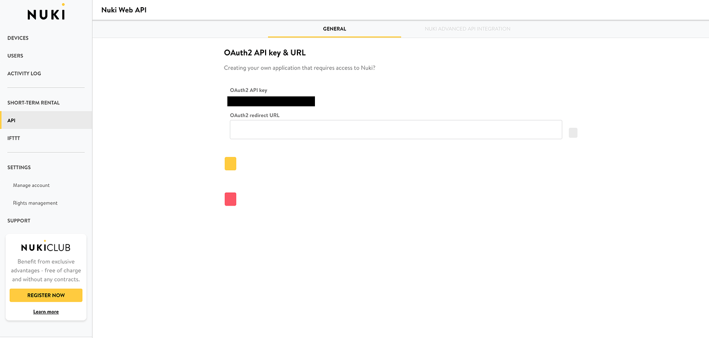 Missing text on buttons in Nuki Web - API page - Web - Nuki Developers