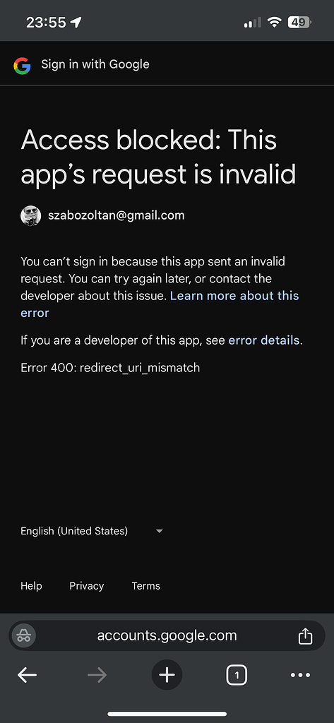Google Authentication failure - Questions - Nuki Developers